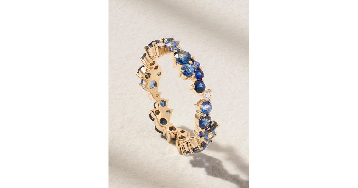 Sydney Evan 14-Karat Sapphire And Diamond Eternity Ring in Natural | Lyst