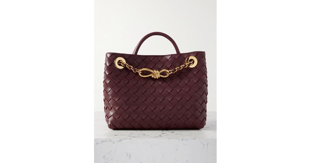 Bottega Veneta Andiamo With Chain Small Intrecciato Leather Shoulder ...