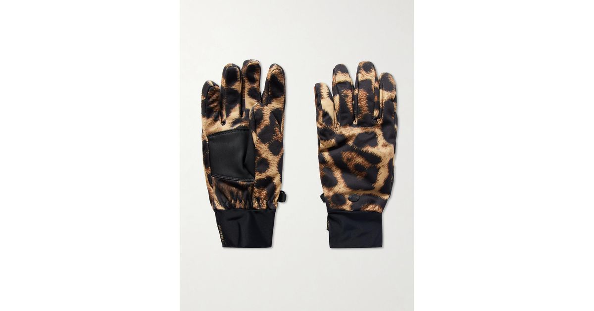 Goldbergh Softy Padded Jaguar-Print Ski Gloves in Black | Lyst