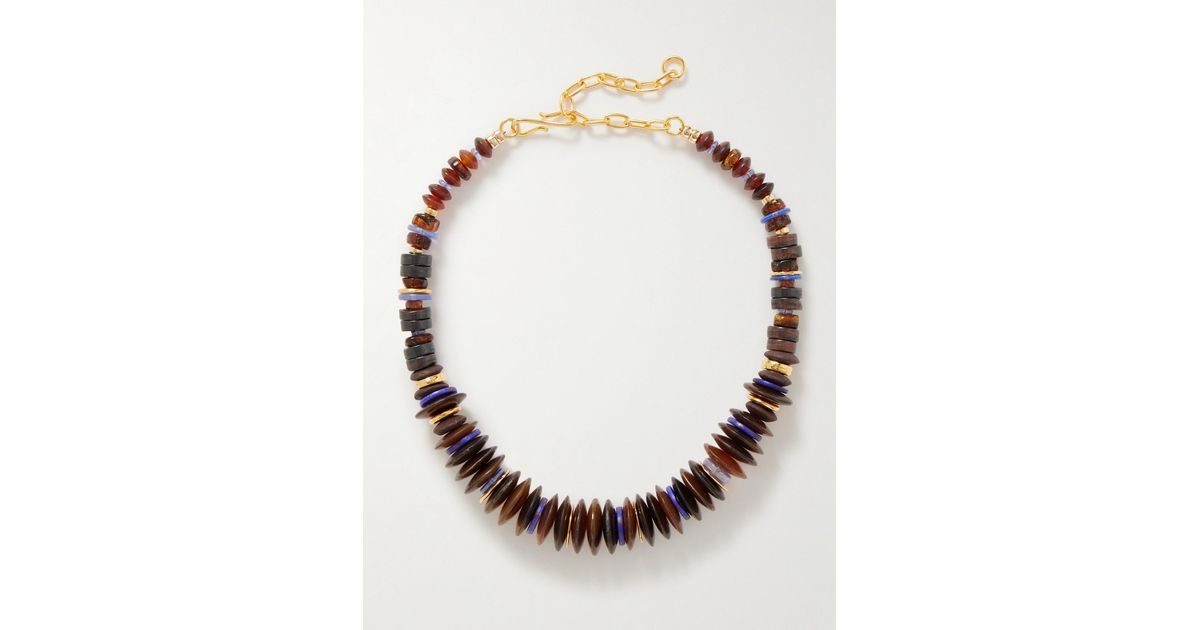 Lizzie Fortunato Amaranth-Plated, Multi-Stone And Horn Necklace in ...