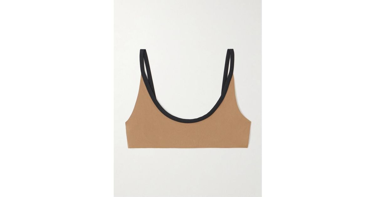 Marysia Swim Calacatta Two-Tone Bikini Top in Natural | Lyst