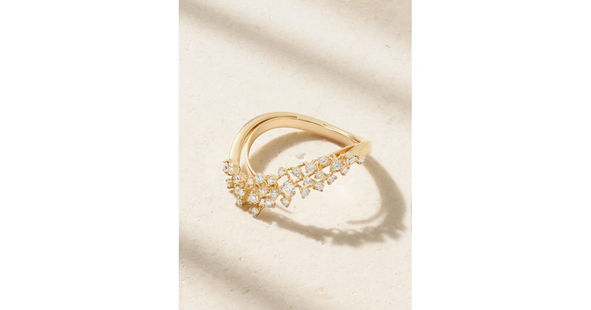 ANANYA Scatter 18-Karat Diamond Ring in Natural | Lyst