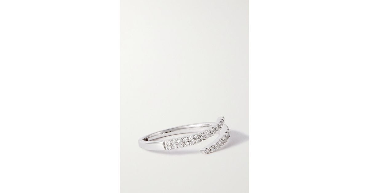 STONE AND STRAND Twirl 14-Karat Diamond Ring in White | Lyst