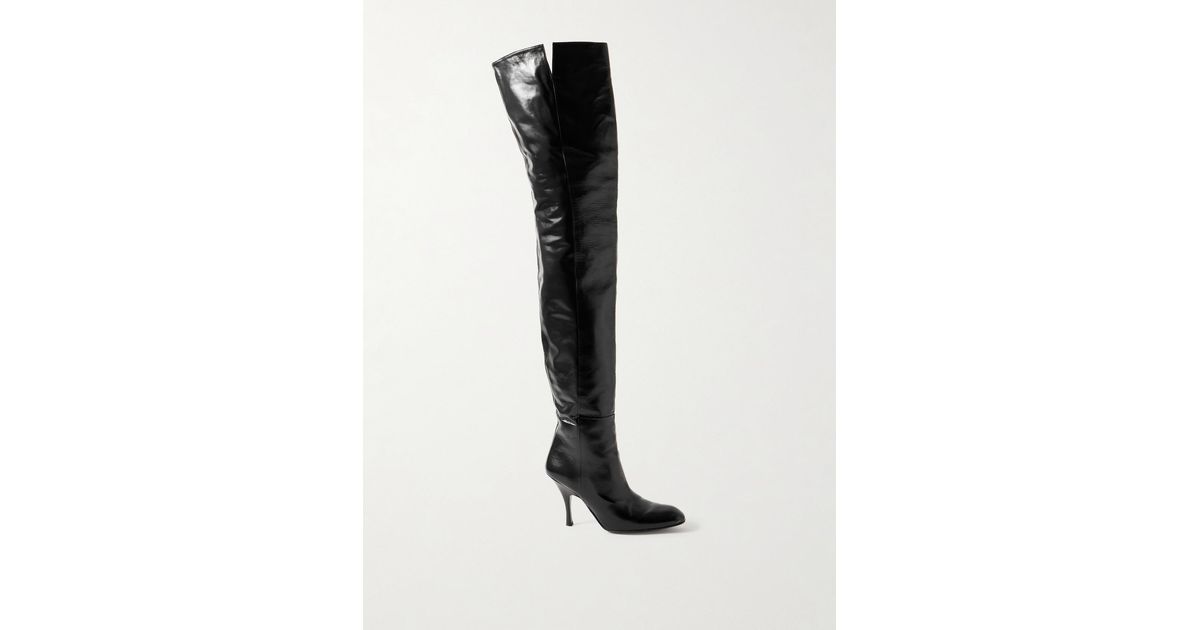 KHAITE Colt Leather Over-The-Knee Boots in Black | Lyst
