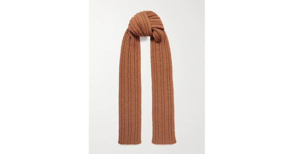 The Row Amos Wool Scarf in Brown | Lyst