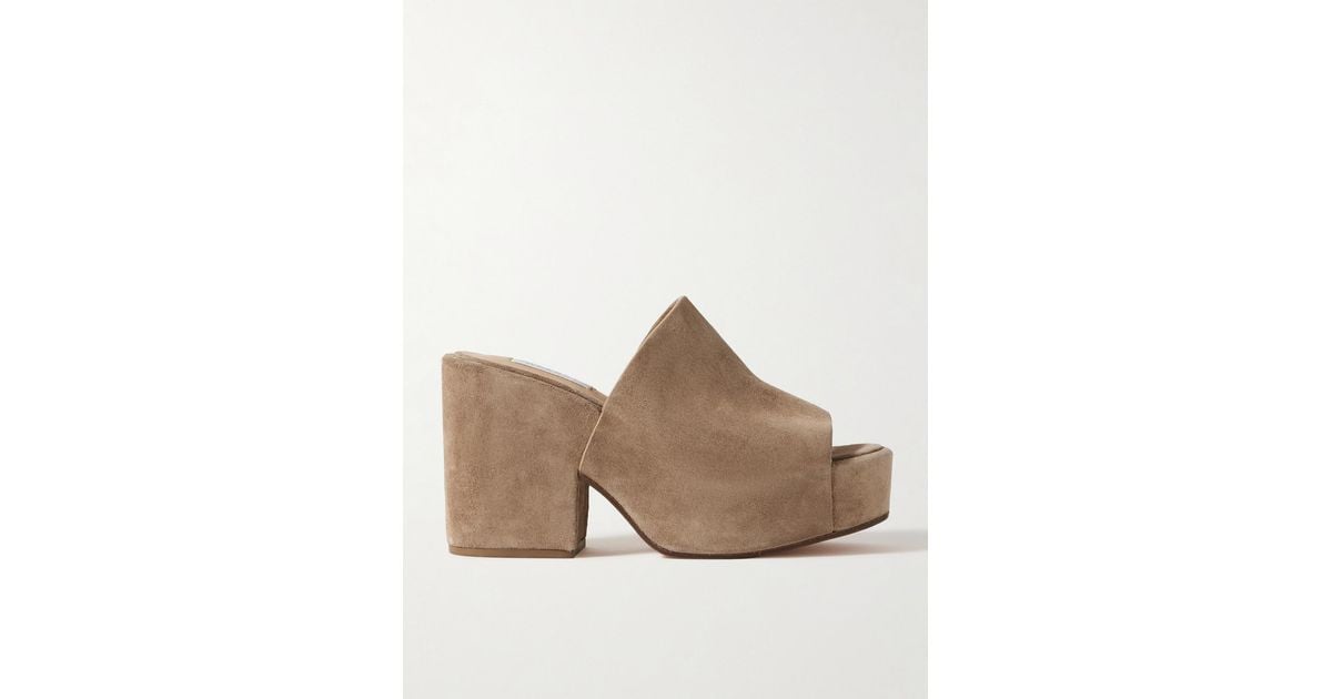 Gabriela Hearst Ares Suede Platform Mules in Natural | Lyst