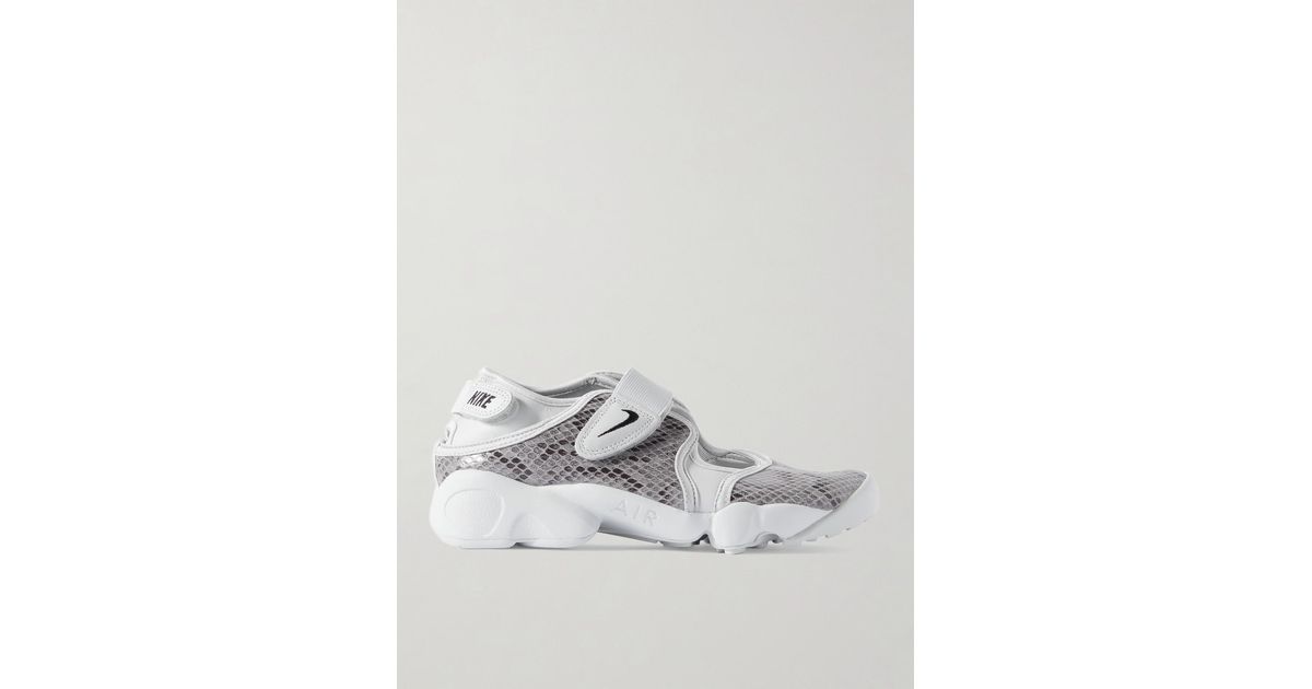 Nike Air Rift Snake-Effect Leather Split-Toe Sneakers in Metallic | Lyst