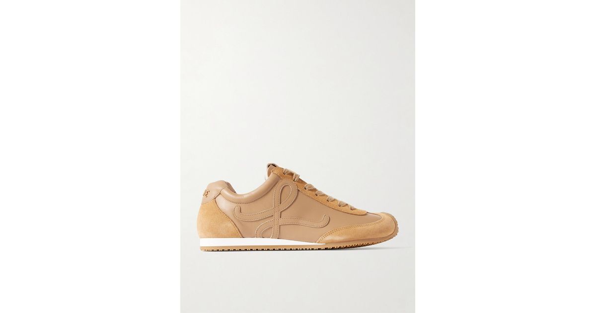 Loewe Ballet Runner 2.0 Logo-Appliquéd Leather And Suede Sneakers in ...
