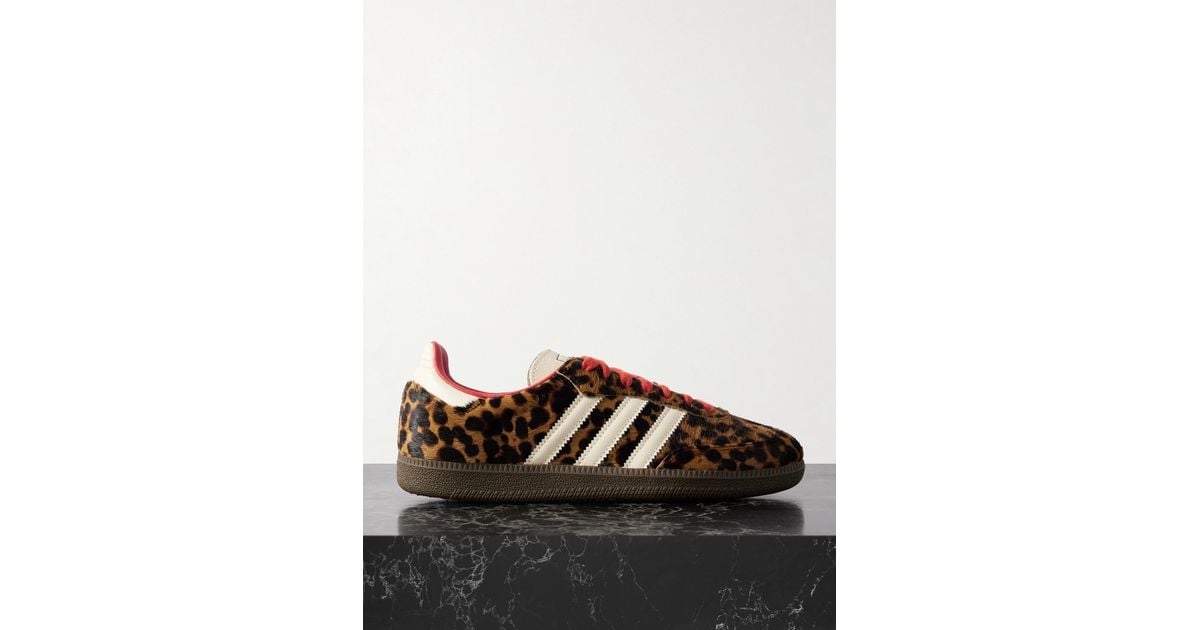 adidas Originals Samba Og Leather-Trimmed Leopard-Print Pony Hair ...