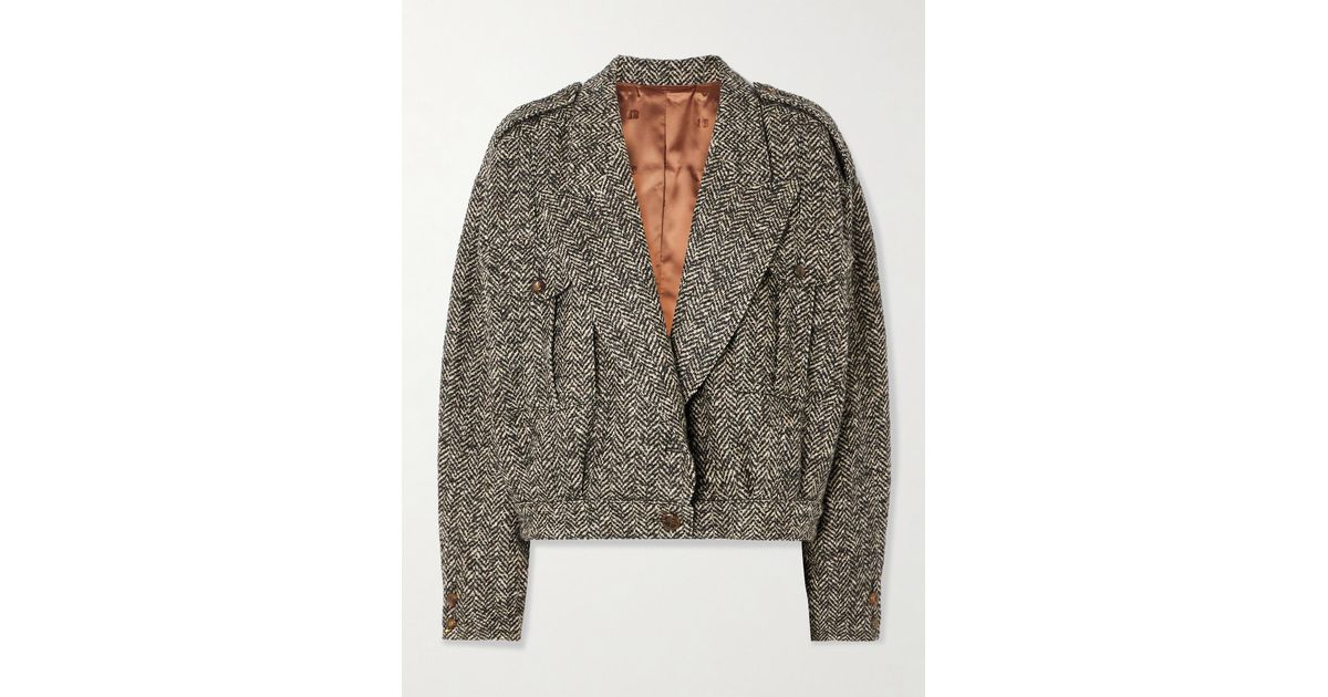 Blazé Milano Popoff Serama Herringbone Wool-Blend Jacket in Gray | Lyst