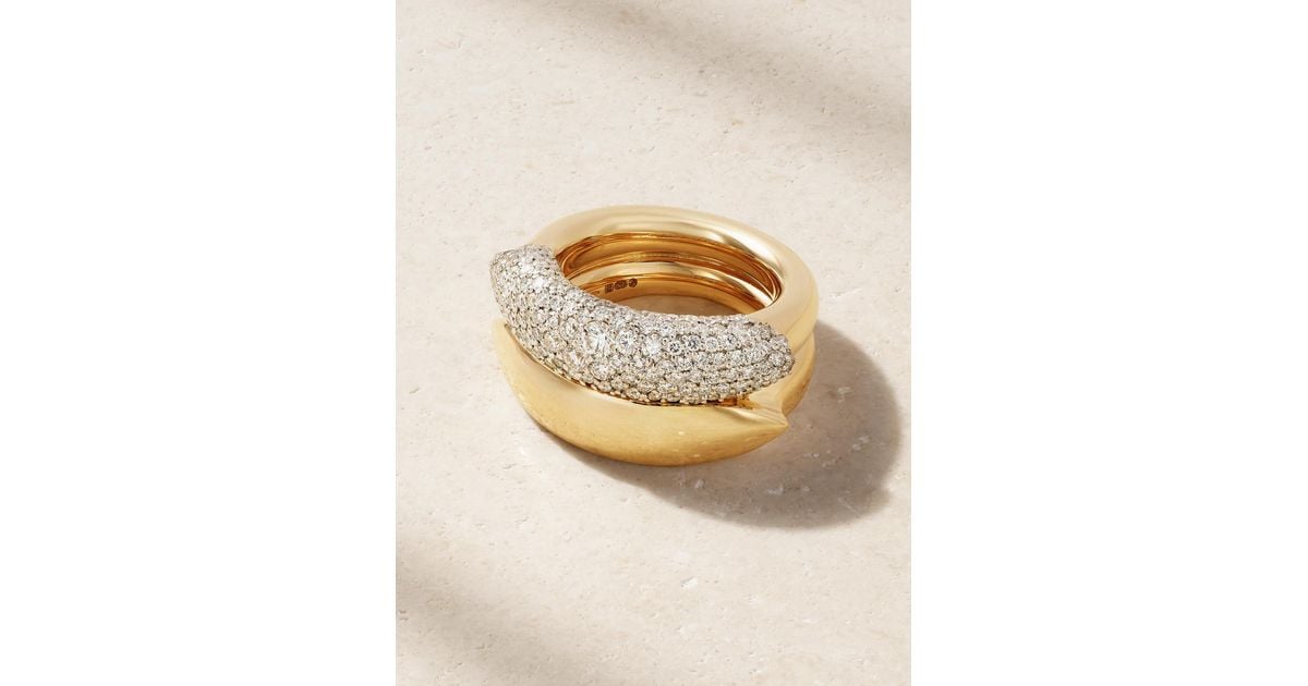 UNIFORM OBJECT Shard 18-Karat Diamond Ring in Natural | Lyst