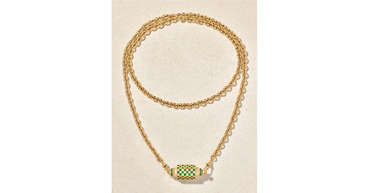 Marie Lichtenberg Check Locket 18-Karat, Emerald And Diamond Necklace ...