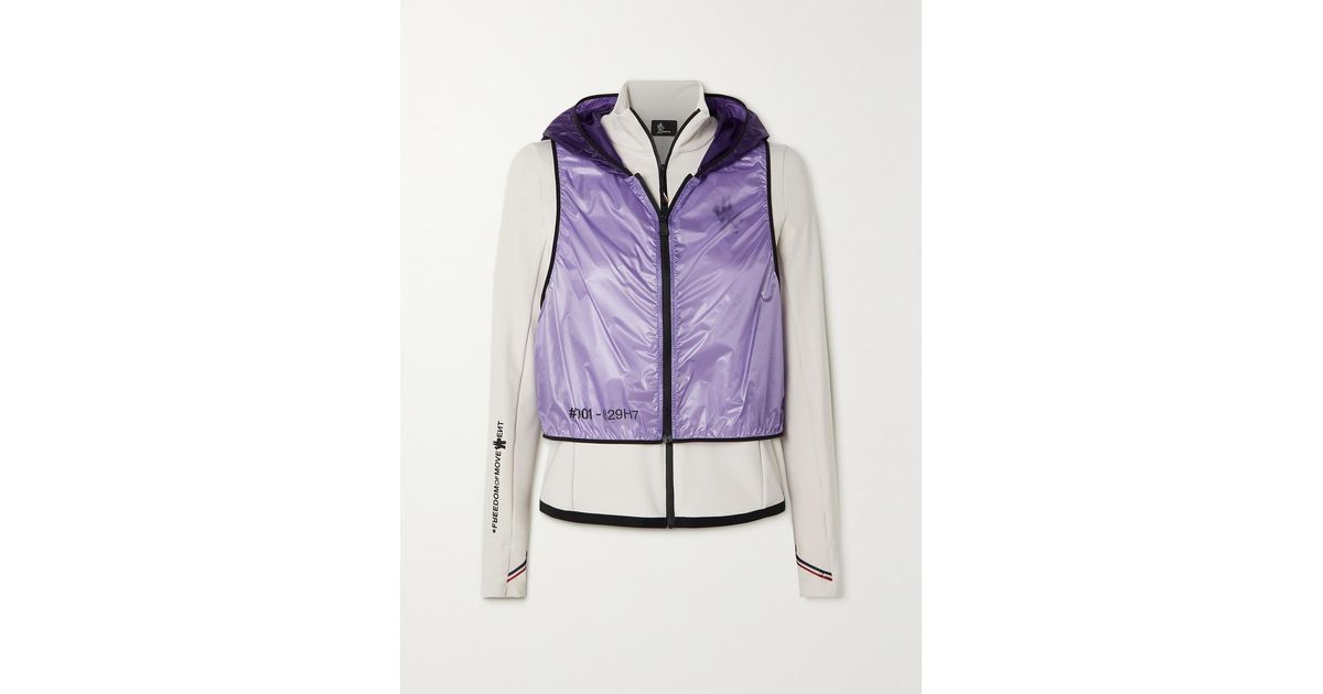 Moncler Convertible Hooded Shell And Stretch Tech-Jersey Jacket in ...