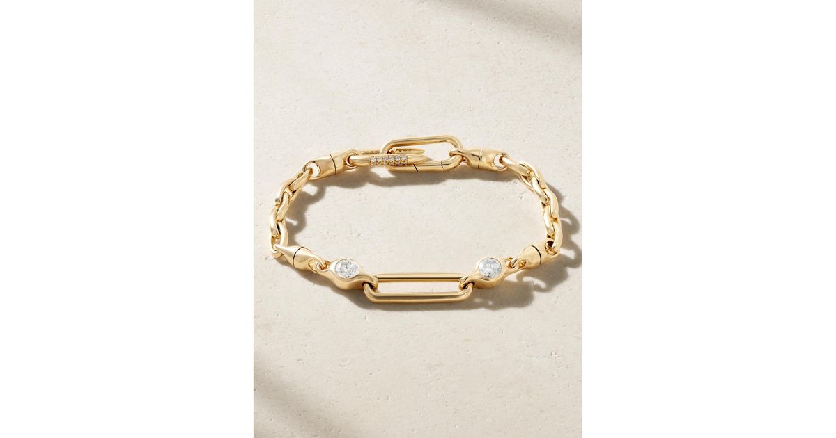 UNIFORM OBJECT Hinge 18-Karat Diamond Bracelet in Natural | Lyst UK