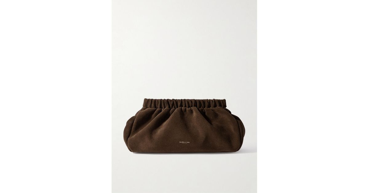 DeMellier The Miami Suede Clutch in Brown | Lyst