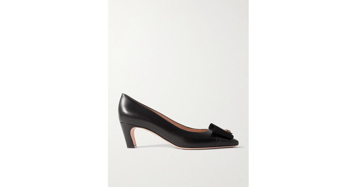 Bally Bemily Grosgrain-Trimmed Leather Pumps in Black | Lyst