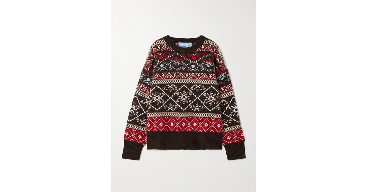 arch4 Snowmass Fair Isle Cashmere Sweater in Red | Lyst UK