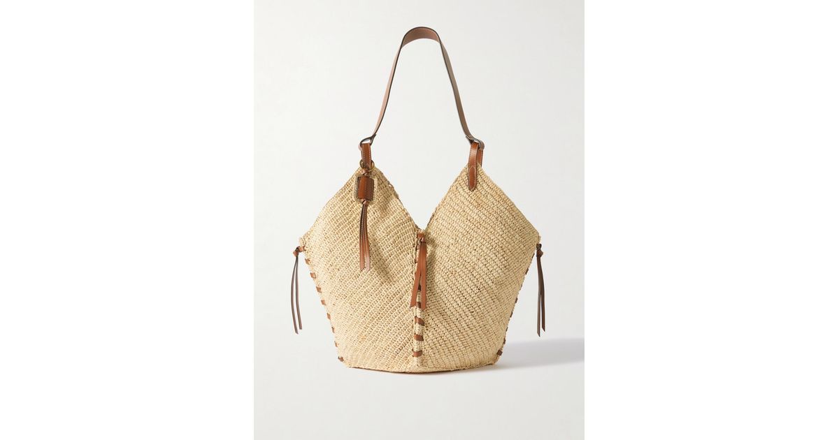 Isabel Marant 25P Tampa Leather-Trimmed Raffia Bucket Bag in Natural | Lyst