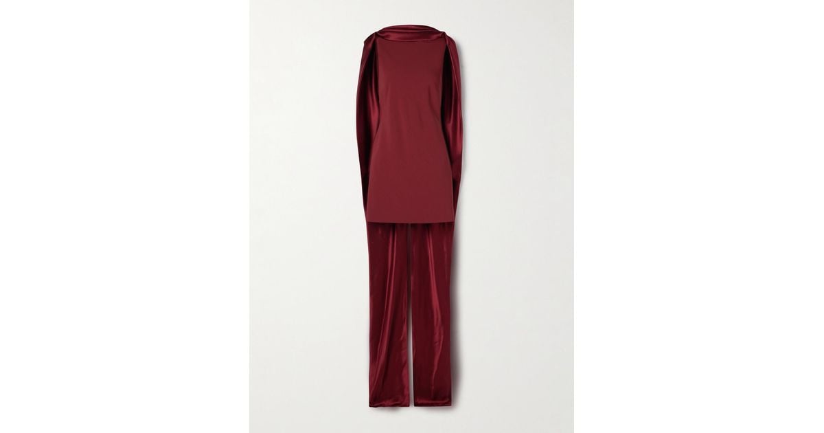 Danielle Frankel Mimi Cape-Effect Silk-Crepe And Satin Mini Dress in ...