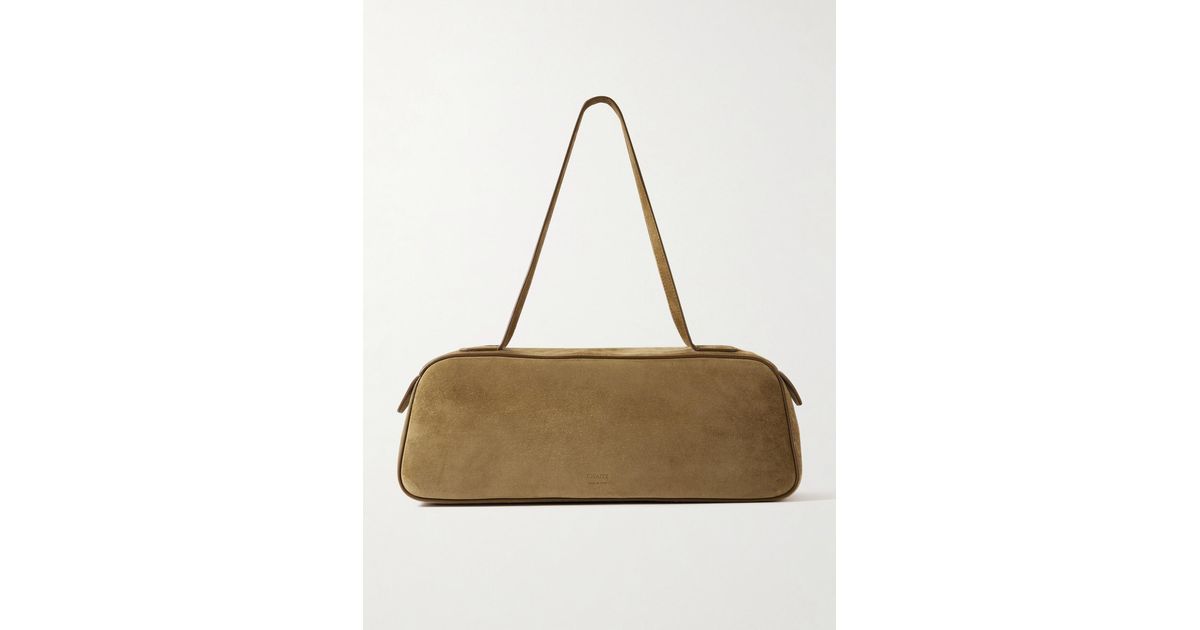 KHAITE Simona Suede Shoulder Bag in Natural | Lyst UK