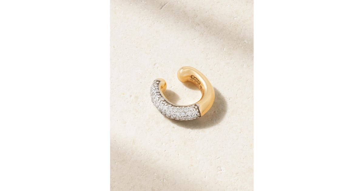 UNIFORM OBJECT Shard 18-Karat Diamond Ear Cuff in Natural | Lyst