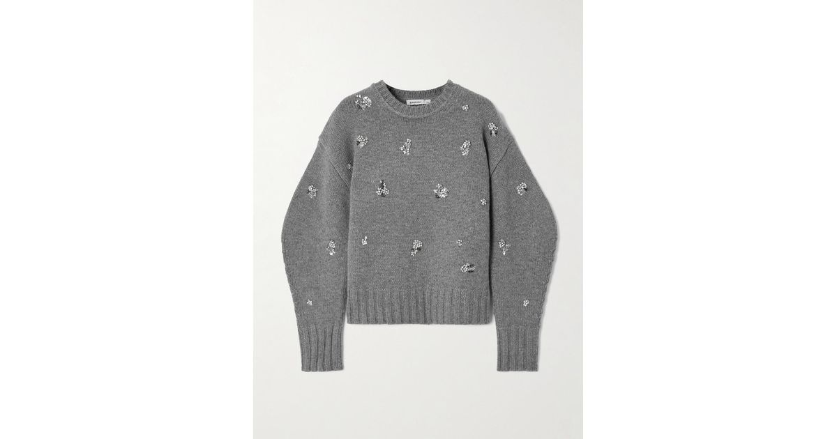 Jonathan Simkhai Coraline Embellished Wool And Cashmere-Blend Sweater ...