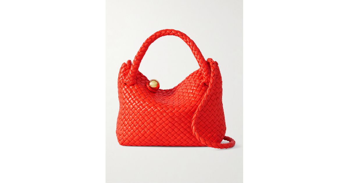 Bottega Veneta Small Tosca Embellished Intrecciato Leather Tote in Red ...