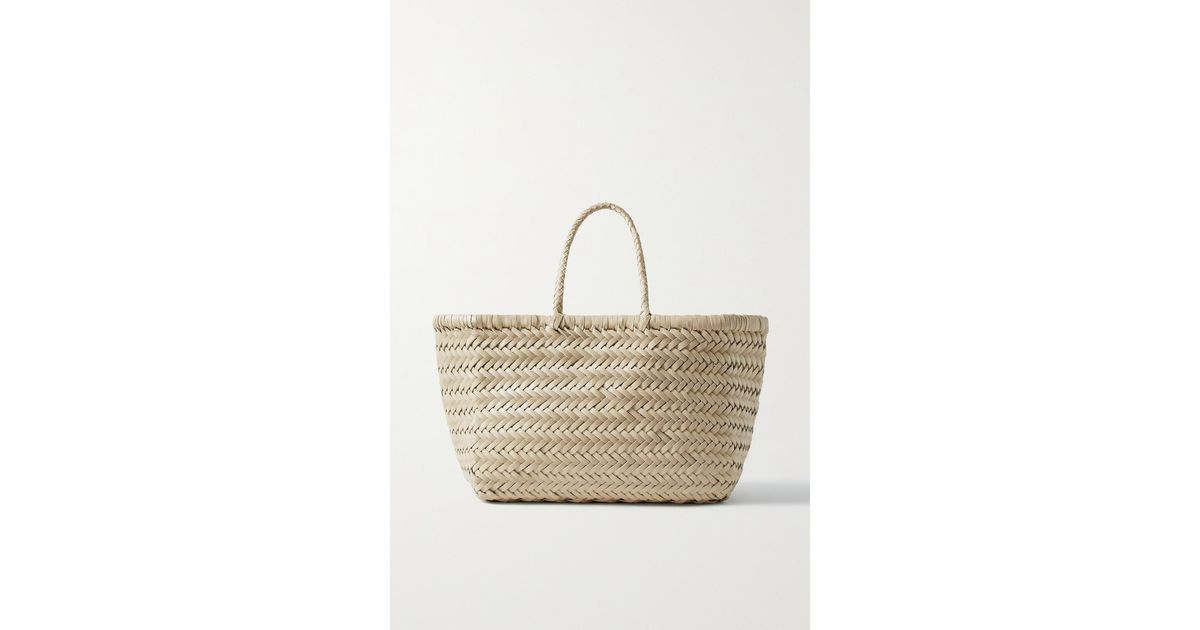 Dragon Diffusion Bamboo Triple Jump Small Woven Leather Tote in Natural | Lyst