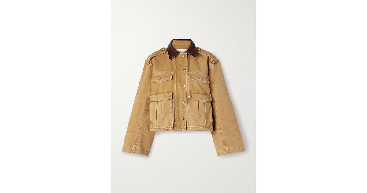 RÙADH The Henderson Leather-Trimmed Cotton-Canvas Jacket in Natural ...