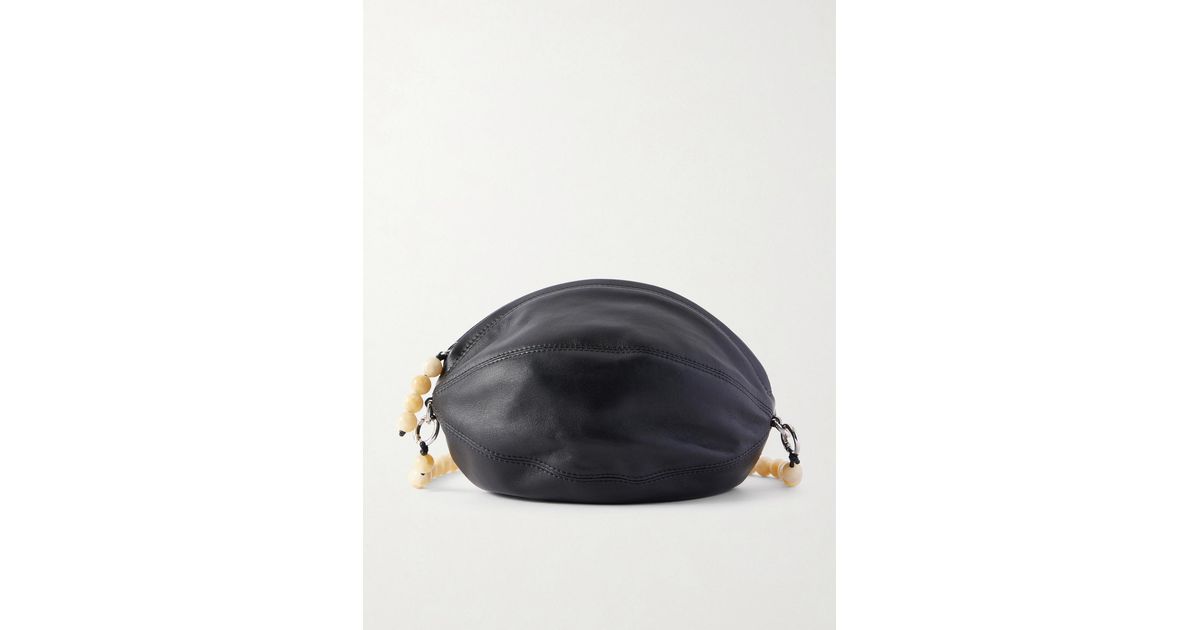 Lemaire Balloon Bead-Embellished Leather Pouch in Blue | Lyst