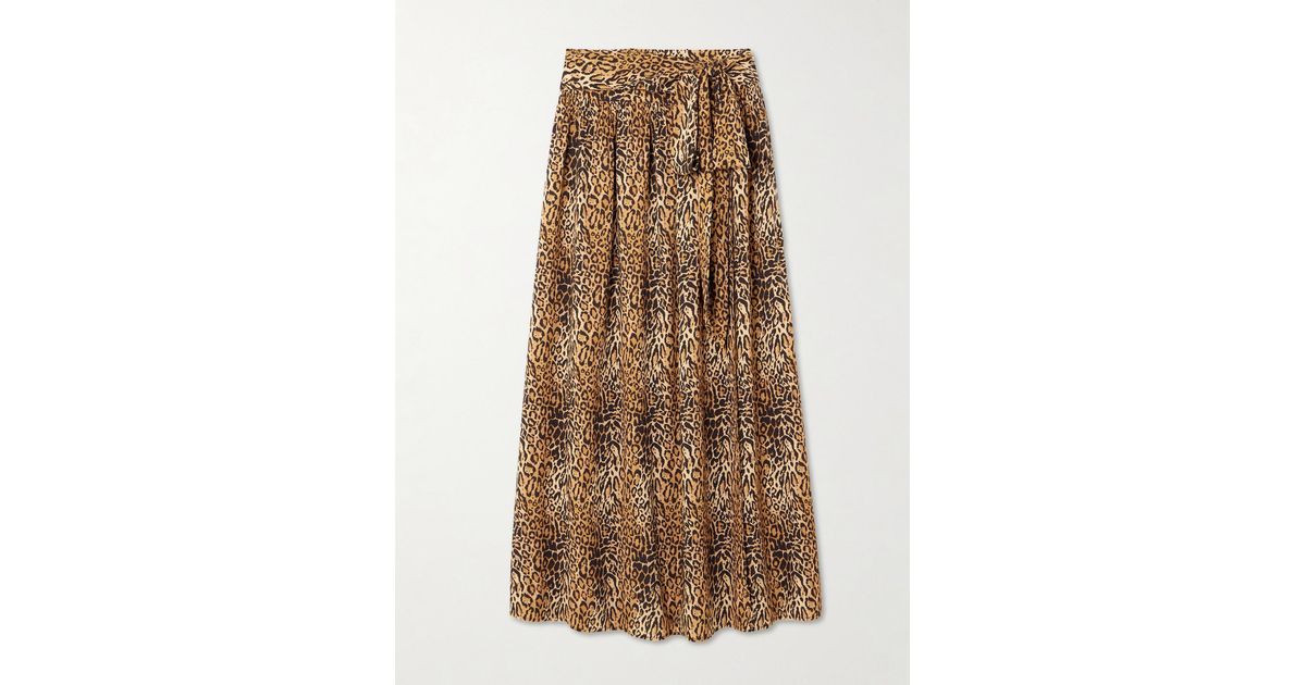 Melissa Odabash Elsa Belted Leopard-Print Jersey Maxi Wrap Skirt in ...