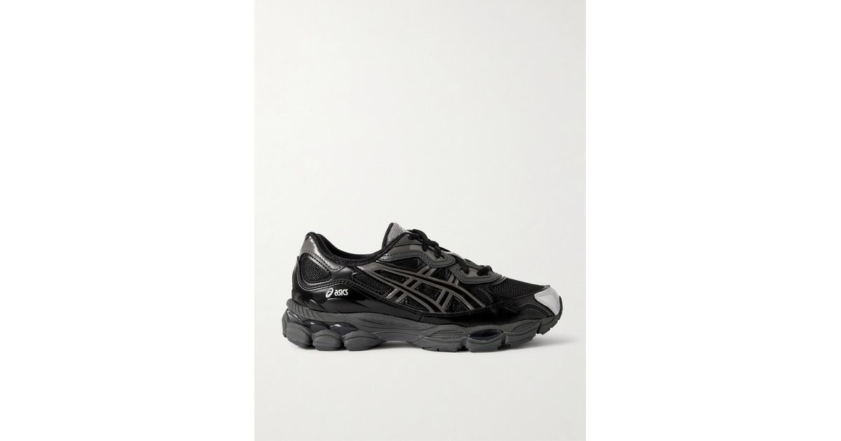 Asics Kicki Gel-Nyc Leather And Mesh Sneakers in Black | Lyst UK