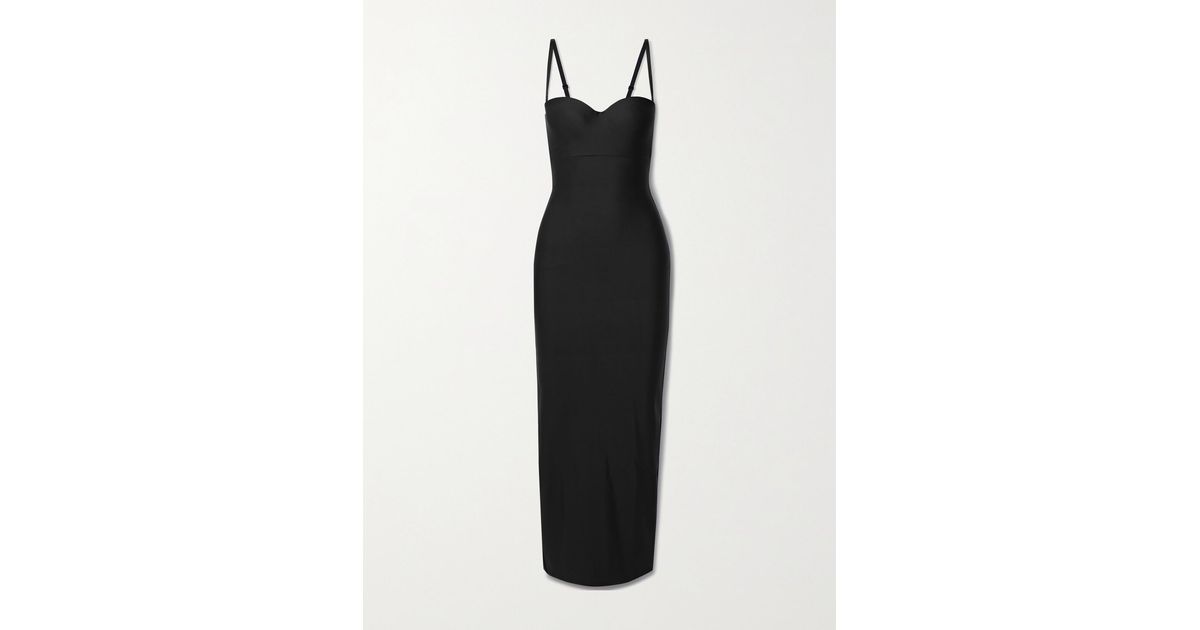Skims Body Underwire Maxi Slip Dress in Black | Lyst