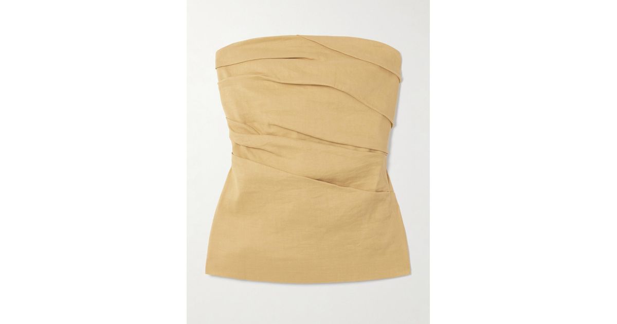 TOVE Izel Linen Bandeau Top in Natural | Lyst