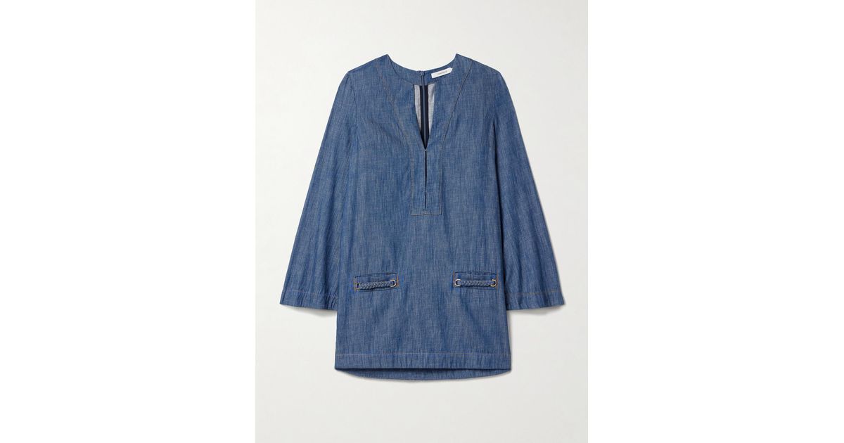 Zimmermann Wylie Braided Denim Mini Dress in Blue | Lyst