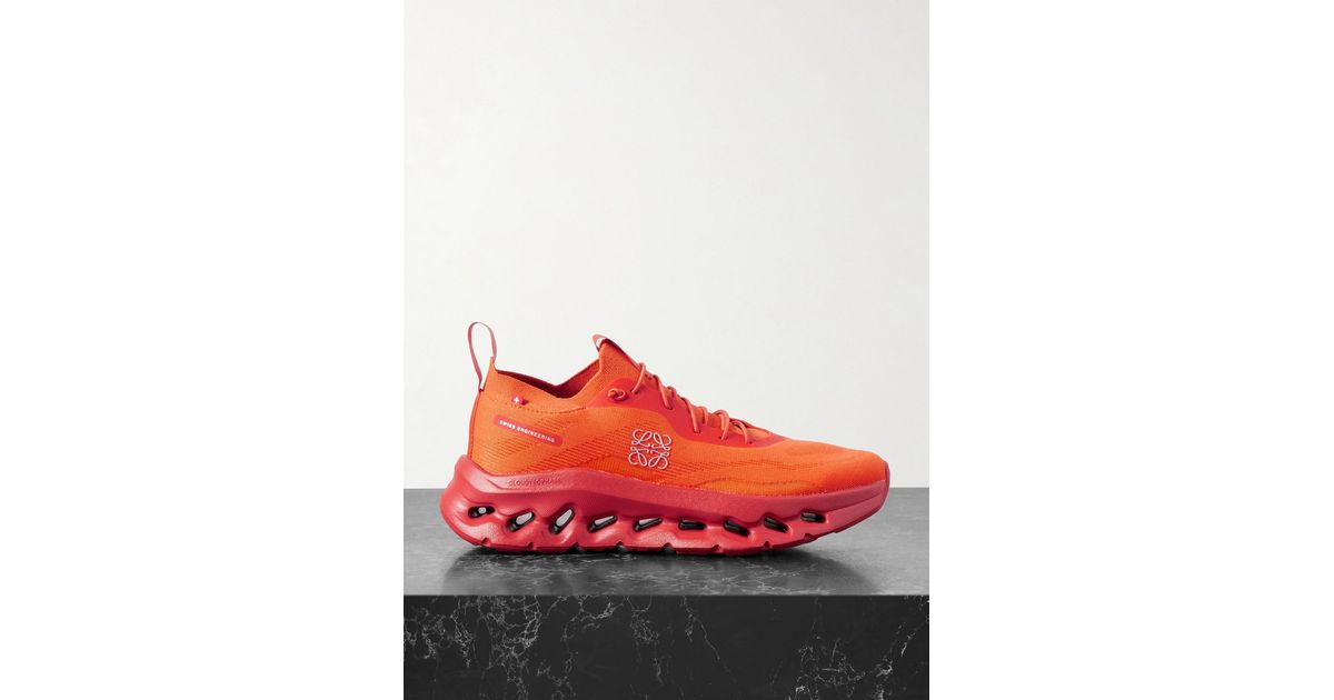 Loewe On Cloudtilt Stretch Recycled-Knit Sneakers in Red | Lyst