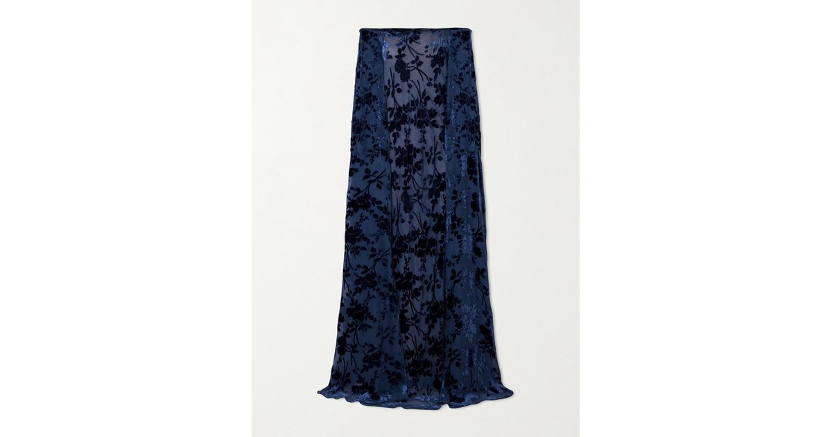 Rodarte Cape-Effect Devoré-Velvet Gown in Blue | Lyst