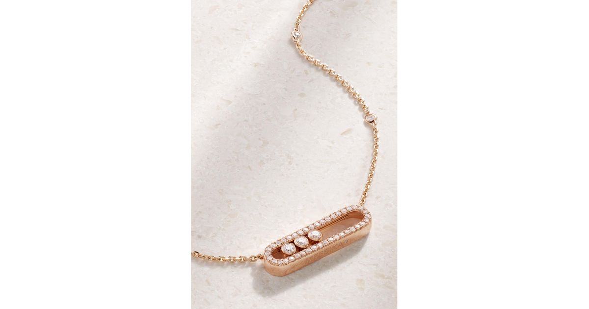 Messika Baby Move 18-Karat Rose Diamond Necklace in Natural | Lyst