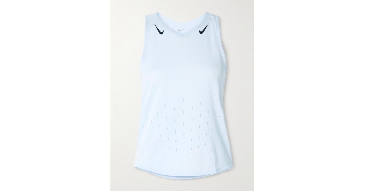 Nike Aeroswift Perforated Dri-Fit Adv Tank in Blue | Lyst