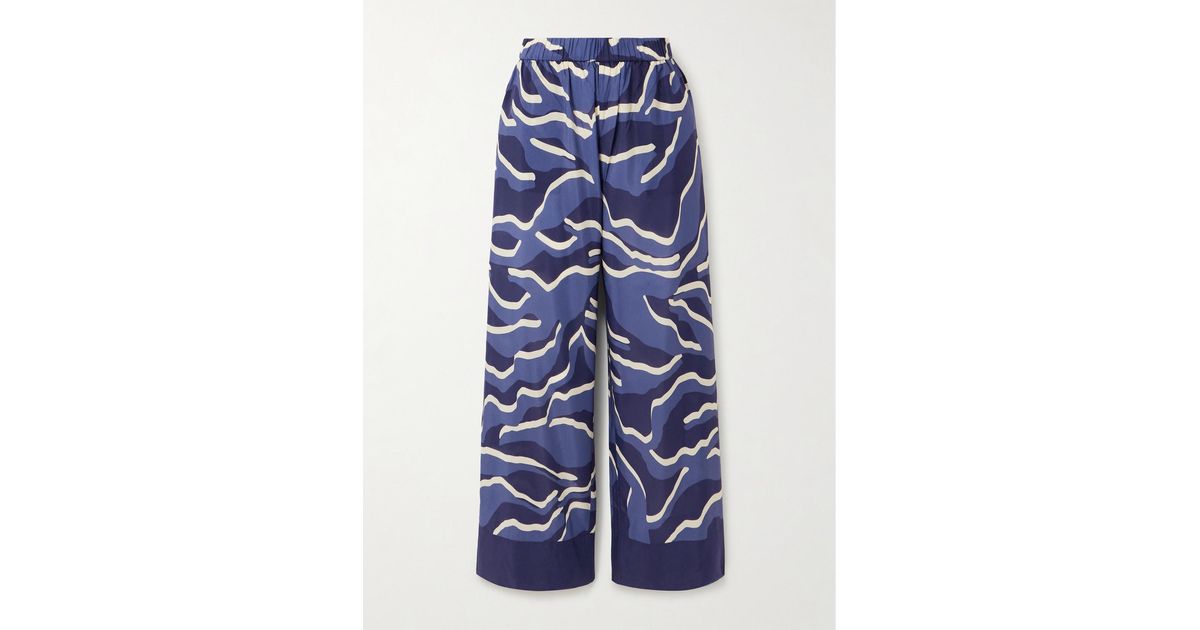 Eres Continent Atoll Printed Cotton And Silk-Blend Voile Pants in Blue ...