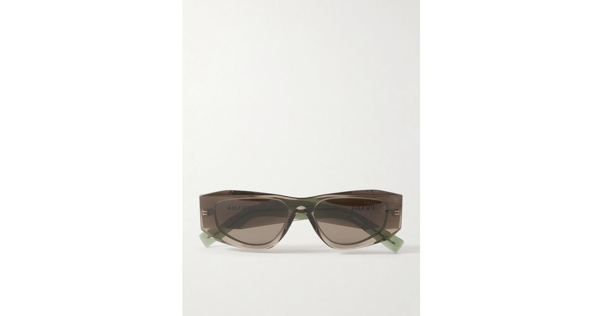 Prada Symbole D-Frame Acetate Sunglasses in Grey | Lyst UK