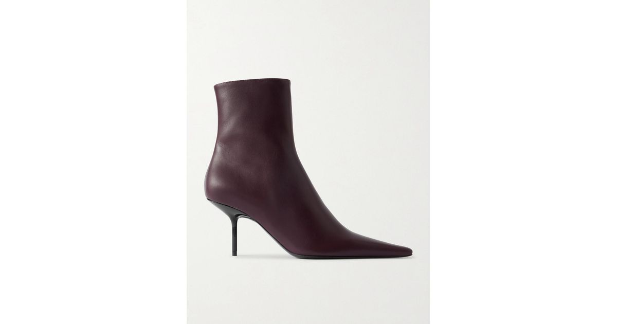 Victoria Beckham Leather Ankle Boots in Purple | Lyst UK