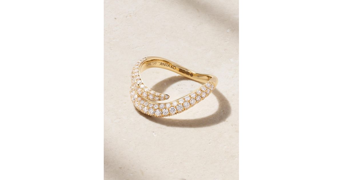 Anita Ko Zara 18-Karat Diamond Ring in Natural | Lyst