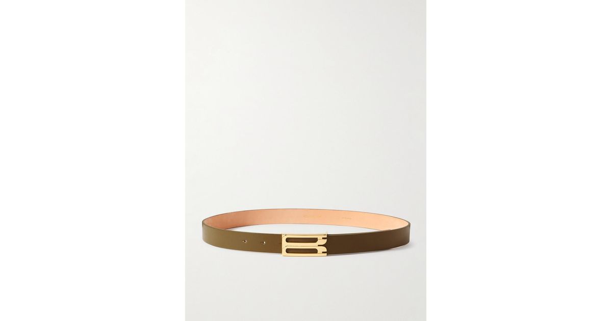 Victoria Beckham Frame Leather Belt in Natural | Lyst UK
