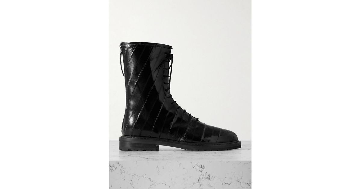LEGRES 05 Paneled Eel Ankle Boots in Black | Lyst