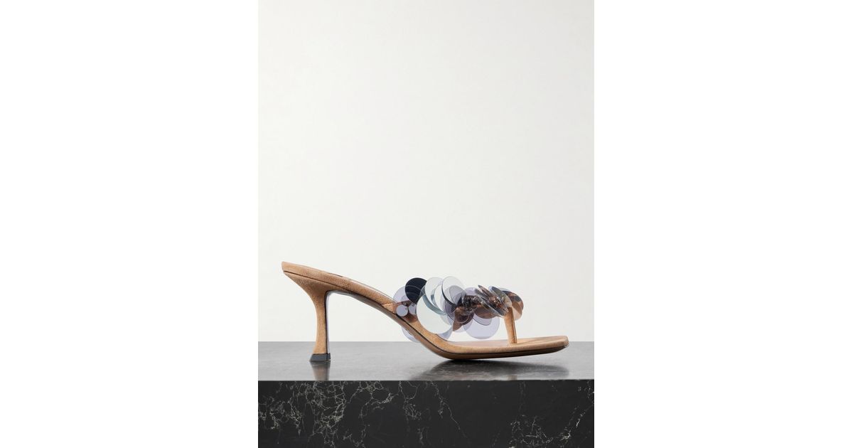 Jimmy Choo Freja 70 Paillette-Embellished Suede Sandals in Metallic | Lyst