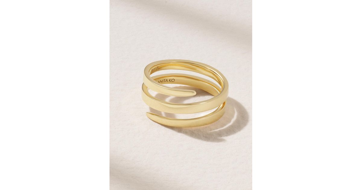 Anita Ko Coil 18-Karat Pinky Ring in Natural | Lyst