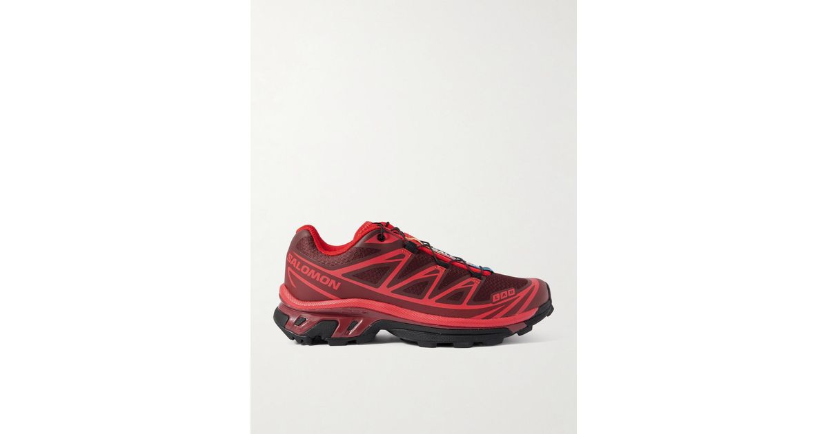 Salomon Xt-6 Rubber-Trimmed Mesh Sneakers in Red | Lyst
