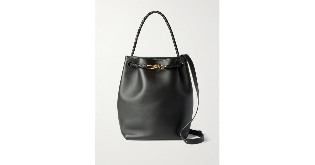Bottega Veneta Andiamo Medium Leather Bucket Bag in Black | Lyst