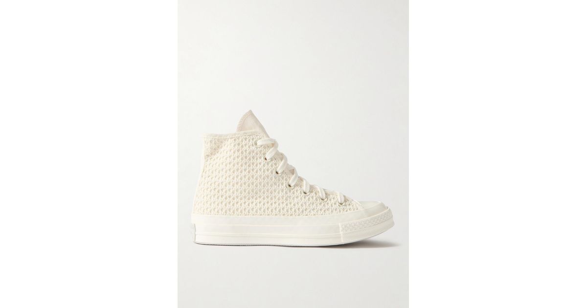 Converse Chuck 70 Crocheted And Canvas High-Top Sneakers in Natural | Lyst
